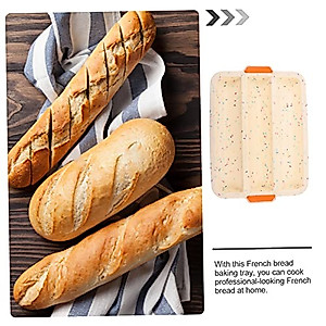 HONMEET Bread Mold French Bread Loaf Hot Dogs Bun Cookie Oven Bread Baking Tray Baguettes Perforated Pan Kitchen Cooking Tray French Bread Mould Silicone Bread Baking Mold Perforation Pan