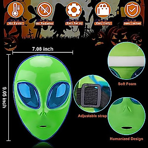 Tanganan Halloween LED Alien Mask, LED Light up Mask 3 Modes Lighted Face Mask for Festival Cosplay Halloween Costume Masquerade Parties Carnival Adult Boys Girls Gifts