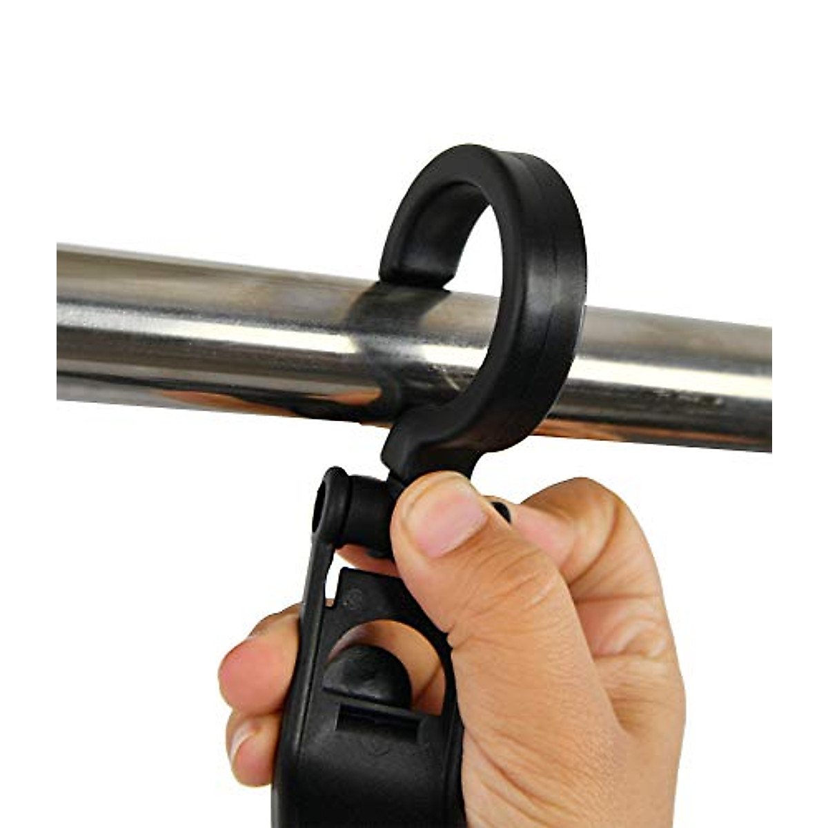 HOME-X Multifunctional Vertical Hanger, Closet Organizer, Space-Saving Shirt and Pants Hanger, Cascading Hooks for Hangers, 9 ½" L x 2" W x ¾ H, Set of 3, Black