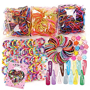 Hair Accessories for Girls, Girls Accessories, Ties Women Elastic Bands Ponytail Holders Rubber Barettes Ropes Girs (780PCS), red, blue, green, pink, black, purple, yellow, orange