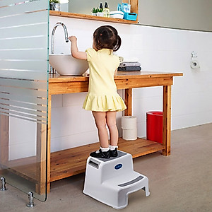 (2 Pack) 2 Step Stool for Kids with 2 Free Finger Pinch Guards! Perfect for The Bathroom and Kitchen, with Extra Thick Anti-Slip Rubber Feet.