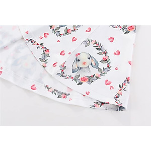 Mud Kingdom Toddler Girls Dress Easter Day Cute Bunny Summer White 4T