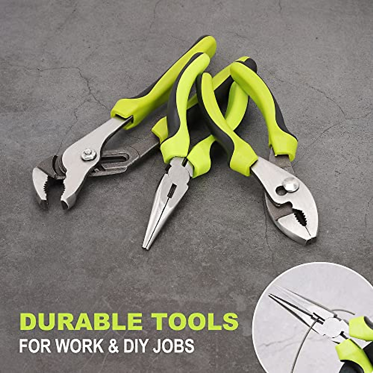 FASTPRO 220-Piece Home Tool Set, Household Repairing Tool Kit, with 12-Inch Wide Mouth Open Storage Tool Bag, Green