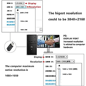 XMSJSIY DP Dummy Plug,DisplayPort Emulator Headless Ghost Display 4K for PC 3840x2160@60hz -1pcs
