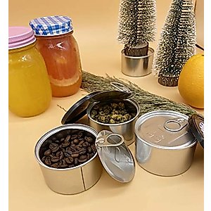 YEEPON 20sets Cali Press In Self-seal Tin Can with Lid - Tuna Can Hoop Ring - NO TOOLS NEEDED + 32Pieces can Labels【200ml/7g] (20sets)