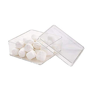 Pioneer Plastics 006C Clear Extra Small Square Plastic Container, 2.875" W x 2.875" D x 1.0625" H