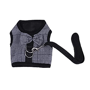 ULTECHNOVO Hamster Clothes Harness and Leash Small Animal Harness Vest Small Pet Bowknot Costume for Ferrets Rats Guinea Pig Chinchilla Teacup Chihuahua M