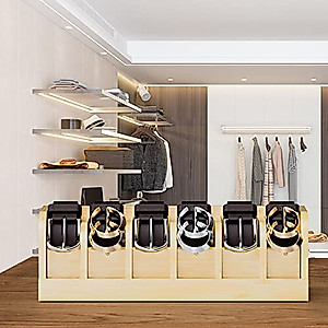 MinBoo Bamboo Belt Organizer Box,6 Grids Belt Rack, Belt Organizer for Closet and Drawer, Belt Storage Organizer and Displayer, Belt Organizer for Men Women (Natural Bamboo)