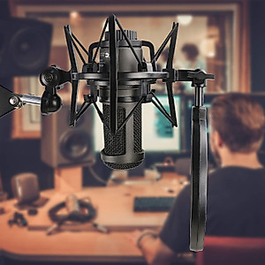 AT2020 Shock Mount with Pop Filter, Windscreen and Shockmount to Reduce Vibration Noise for AT2020USB+ Condenser Mic by YOUSHARES