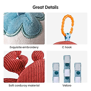 TUMAMA Baby Toys for 0 3 6 9 to 12 Months, Activity Plush Animal Stroller and Hanging Toy for Baby Car Seat Crib Travel, Sensory Learning Toy