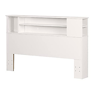 South Shore Vito Bookcase Headboard, Queen, Pure White