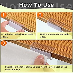 Table Skirting Clips Table Skirt Clips Table Cover Tablecloth Clips Clear Tablecloth Clips Clear Table Edge Clips for Indoor Outdoor Events Wedding Meeting Party Picnic Banquet (12 Pieces)