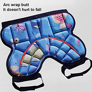 Kids Hip Protection Thickened Sports Shorts Skating Butt Pads Protectors for Children Skating Protective Gear Scooter Ski Butt Pad Adjustable Hip Protection Red
