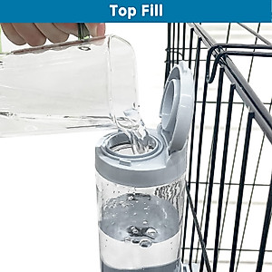 Vannon Top Fill Dog Water Bottle for Crate, Dog Water Dispenser for Cage, Pet Auto Feeding Water Bottle for Dogs & Rabbits, Leakproof, BPA Free, 23oz, [2023 New Upgraded]
