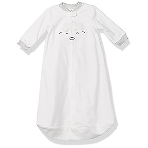 Carter's unisex baby 2-pack Microfleece Sleepbag Wearable Blanket, Grey Elephant/White Sheep, Small US