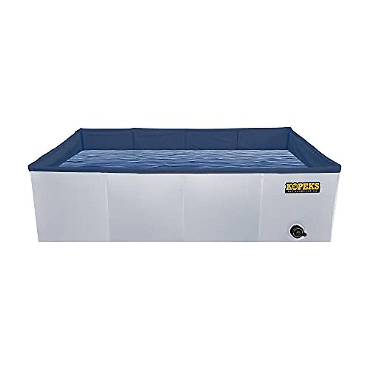 KOPEKS Outdoor Rectangular Swimming Pool Bathing Tub - Portable Foldable - Large - 43" x 27" - Grey,KPS-1081