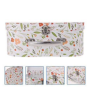 Zerodeko Paperboard Suitcases Storage Boxes Handle: Boxes with Lids Containers for Storage Organization Toy Sundry Box