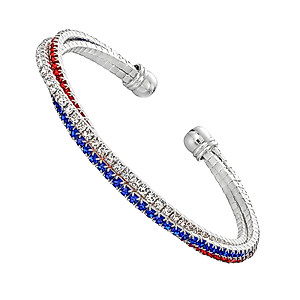 IDesign USA American Flag Bracelet Decorations Gift Red Blue White Bracelet Patriotic 4th of July Independence Day