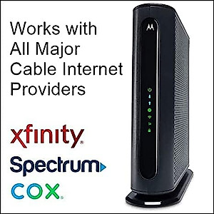 Motorola MG7550 Modem Wi-Fi Router Combo with Power Boost , Approved by Comcast Xfinity, Cox, Charter Spectrum-AC1900 Wi-Fi Speed(16x4 DOCSIS 3.0)-Renewed