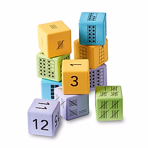 hand2mind Multiple Representation Dice, Large Foam Dice for Classroom, Subitizing Dice, Math Manipulatives Kindergarten, Educational Toys for Elementary Kids, Math Learning Tools (Set of 16)