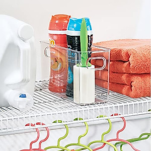 iDesign BPA-Free Plastic Pantry and Kitchen Storage, Freezer and Fridge Organizer Bin with Easy Grip Handles – 10” x 4” x 6”, Clear