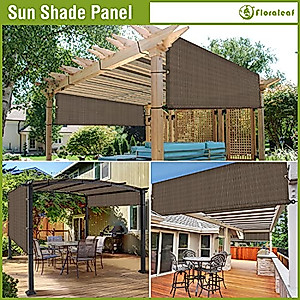 FLORALEAF Pergola Shade Brown Cover Universal Replacement Canopy for Outdoor Patio Porch Backyard Gazebo with Grommets Weighted Rods 8'×12'