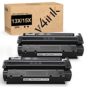 v4ink Compatible Toner Cartridge Replacement for HP 15X C7115X 13X Q2613X High-Yield Work with Laserjet 1000 1005 1200 1220 3300 3310 3320 3330 3380 1300 1150 Series, 2-Pack