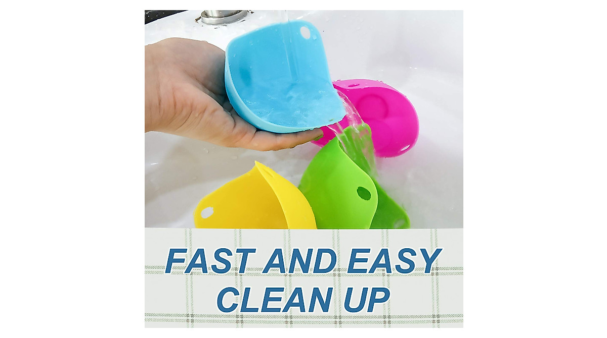 Easy Clean Silicone Egg Poacher Cups - Pack of 4