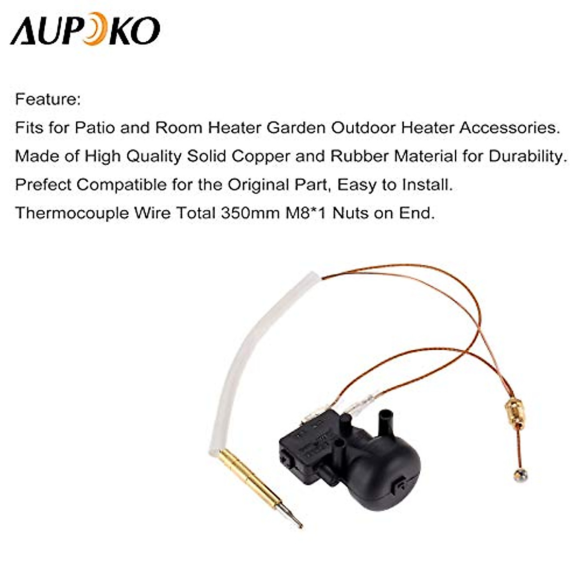 Aupoko Gas Patio Heater Parts Thermocouple and Anti Tilt Switch, Gas Patio Heater Safety Kit, Fits for Patio and Room Heater Garden Outdoor Heater Accessories
