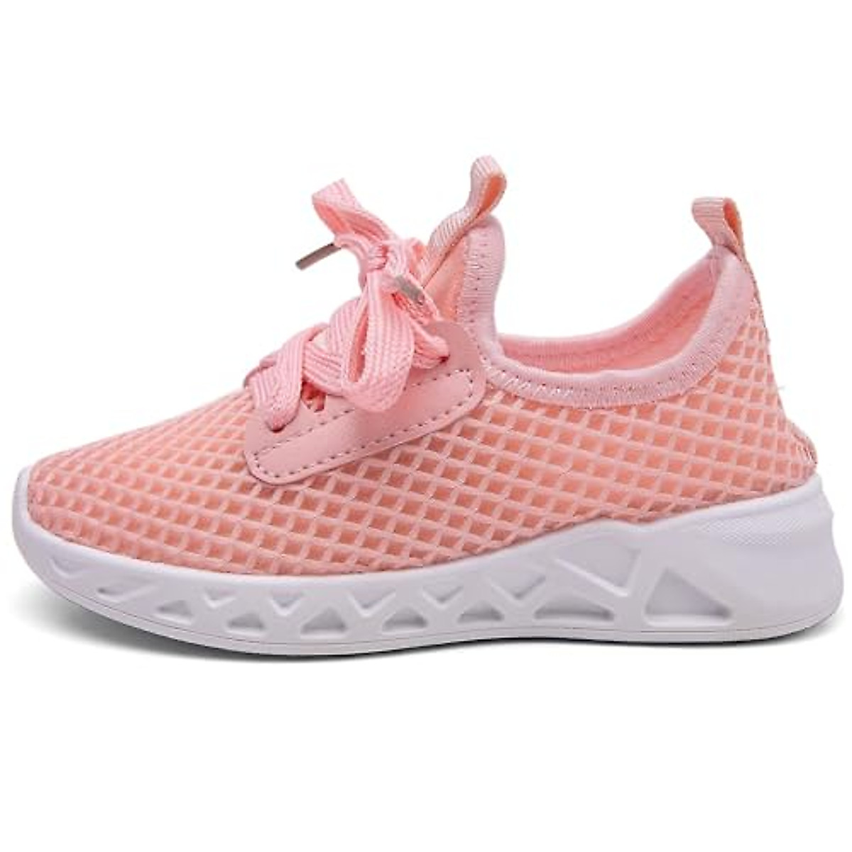 Qvxkd Girls Shoes Boys Running Breathable Lightweight Sneakers for Kids_Pink_2Big Kid