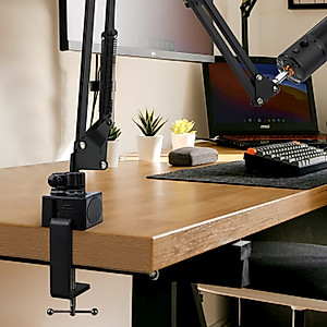 Boom Arm Clamps for Adjustable Mic Stand, Table Clamp that Can be Installed on Horizontal Table and Vertical Plane, Metal Table Mounting Clamp for Microphone Arm Stand by SUNMON