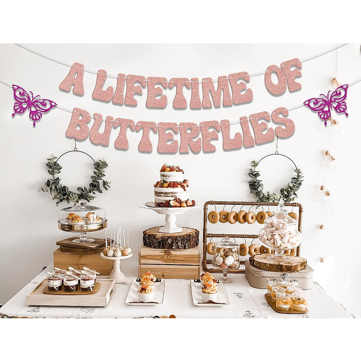 A Lifetime of Butterflies Banner, Butterfly Bridal Shower Decor Sign, Butterfly Theme Wedding Bachelorette Party Decorations, Butterfly Themed Engagement Party Supplies