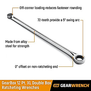 GEAWRENCH 12 Pc. Gearbox XL Ratcheting Wrench Set, Metric - 85988