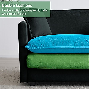 GNIXUU 146“ Oversized Modular Sectional Sofa Cloud Couch for Living Room, Modern Chenille Large U Shaped Couch, Comfy Deep Seat Couch with Reversible Chaise & Cushions(6 Seater, Black)