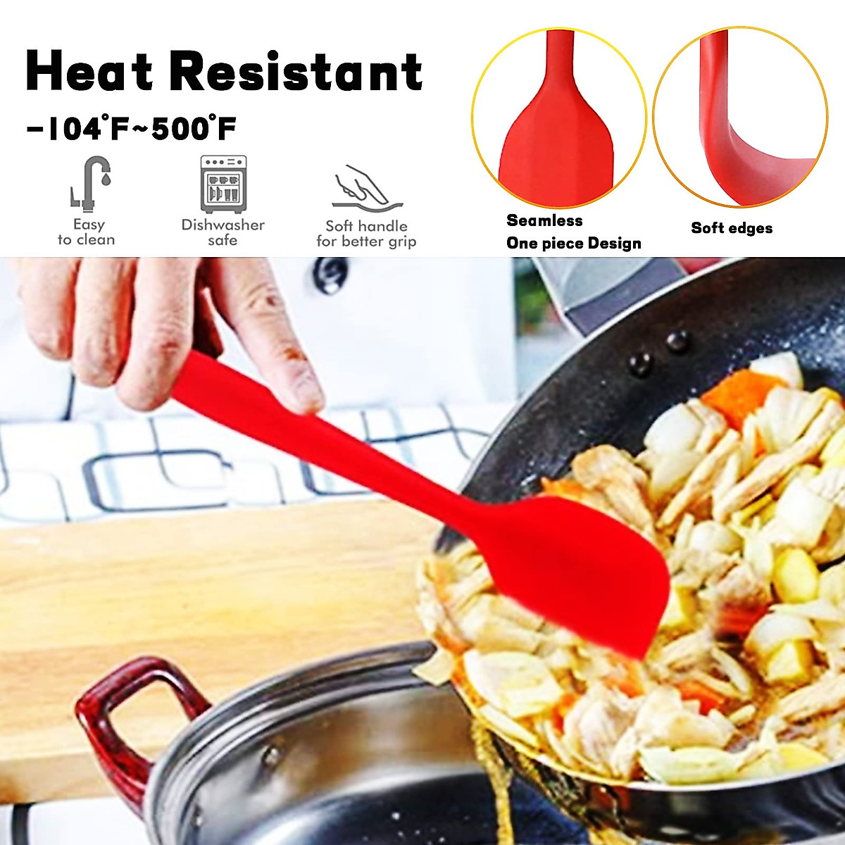 16 Pieces Silicone Spatula, 8.3 inch Small Spatulas Heat-Resistant Non-stick with Stainless Steel Core For Cake Cream Cooking Gadget