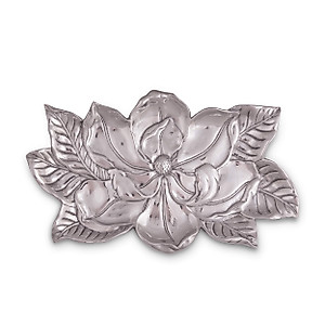Arthur Court Designs Aluminum Magnolia Flower Tray 8 inch X 13.5 inch