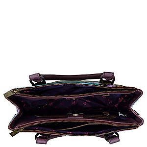 Anuschka Women's Genuine Leather Triple Compartment Medium Tote | Hand Painted Original Artwork | Free Spirit