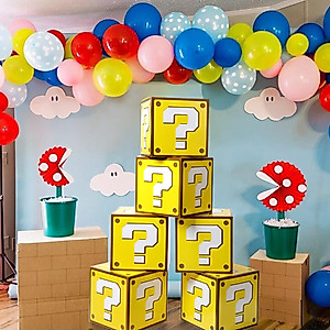 SUYEPER 6PCS Big Question Boxes For Birthday Party Game Party Favor Props Boxes (11.8 x 11.8 Inch)