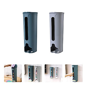 UPKOCH 2 Pcs Plastic Bag Holder Wall Mount Grocery Bag Dispenser Trash Bag Saver Shopping Bags Storage Organizer for Home Kitchen