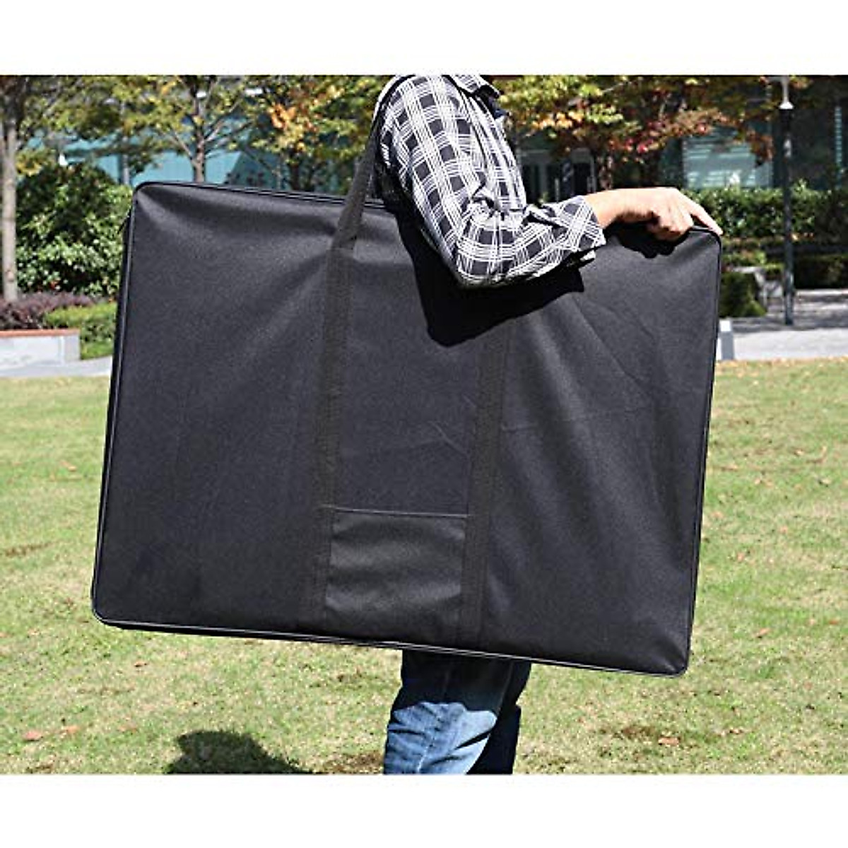 JJRING Art Portfolio Case, Wire Framed Nylon Portfolio Tote, Art Storage Bag in 37 Inches by 28 Inches, Great Art Carrying Bag for Artworks, Posters, Drawings, Prints(Black)