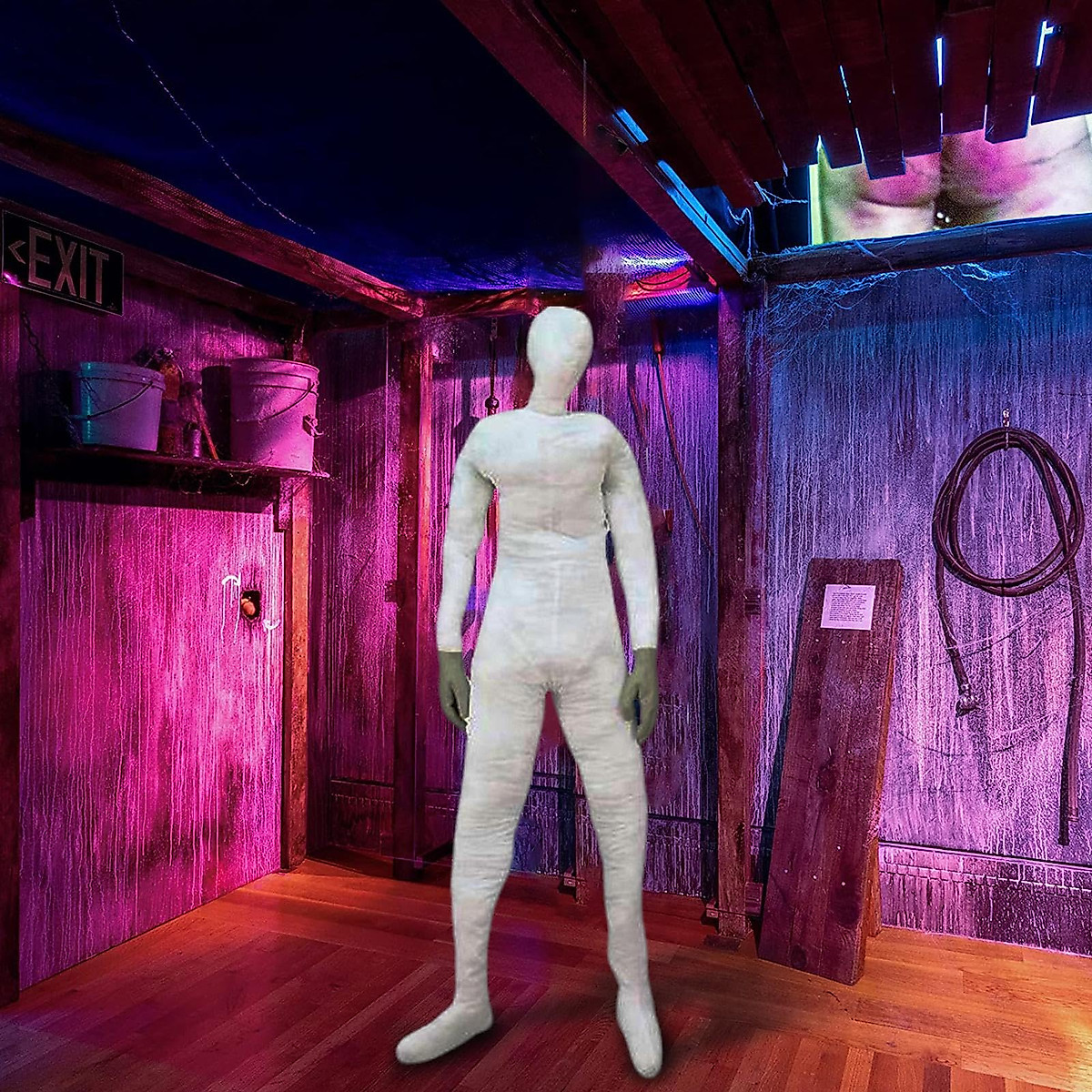 Life Size Dummy Posable Haunted House Props Dummy 6 Ft Full Size with Hands Halloween Dummy Decor Stuffed Bendable Mannequin DIY Haunted House Halloween Prop