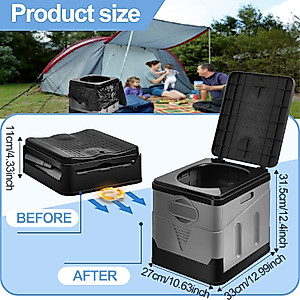 Portable Toilet for Camping Folding Portable Toilet for Adults Waterproof Camping Toilet with Carry Bag and Disposable Toilet Seat for Camping Hiking Outdoor Boating Car Long Trips Storage