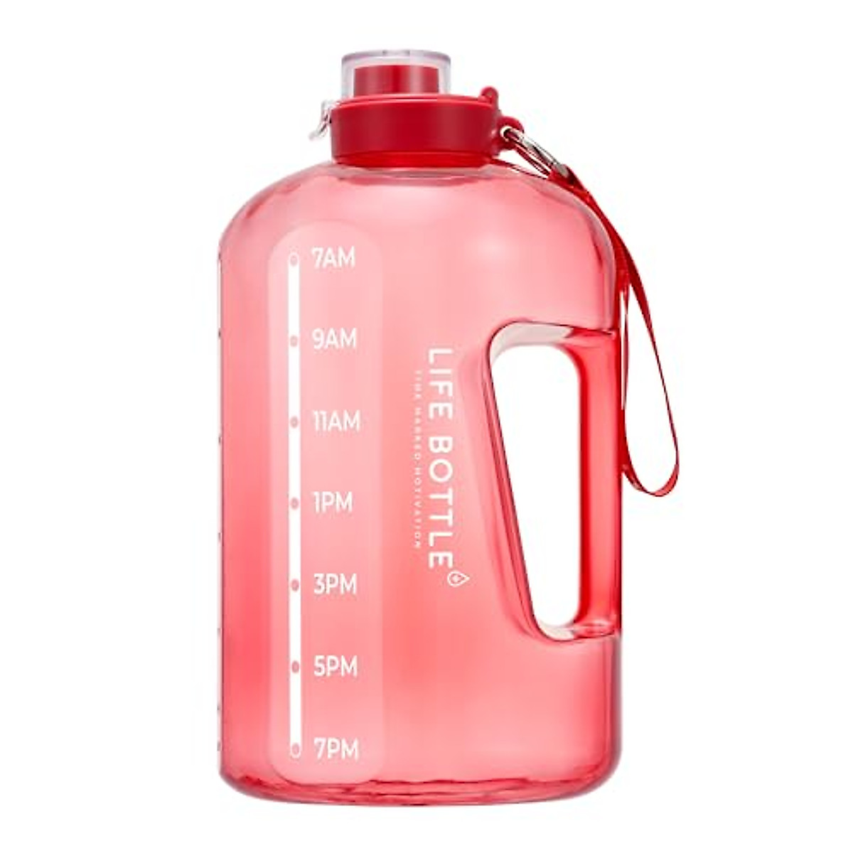 Life Bottle 1 Gallon Water Bottle with Straw Lid and Chug Lid, Leakproof Water Jug. Big Water Bottle with Time Marker, No Quotes. 128 oz Water Bottle with Handle and Straw, BPA Free Water Bottles