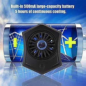Phone Cooler, 500 mAh Accessories for Playing Games Mobile Phone Cooling Fan with Telescopic Clamp 4000 RPM