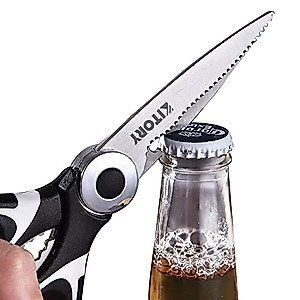 Kitory Kitchen Shears - Ultra Sharp Premium Scissors with Sheath - Heavy Duty Poultry shears-Nut cracker-Bottle Opener- Multi Purpose Scissors