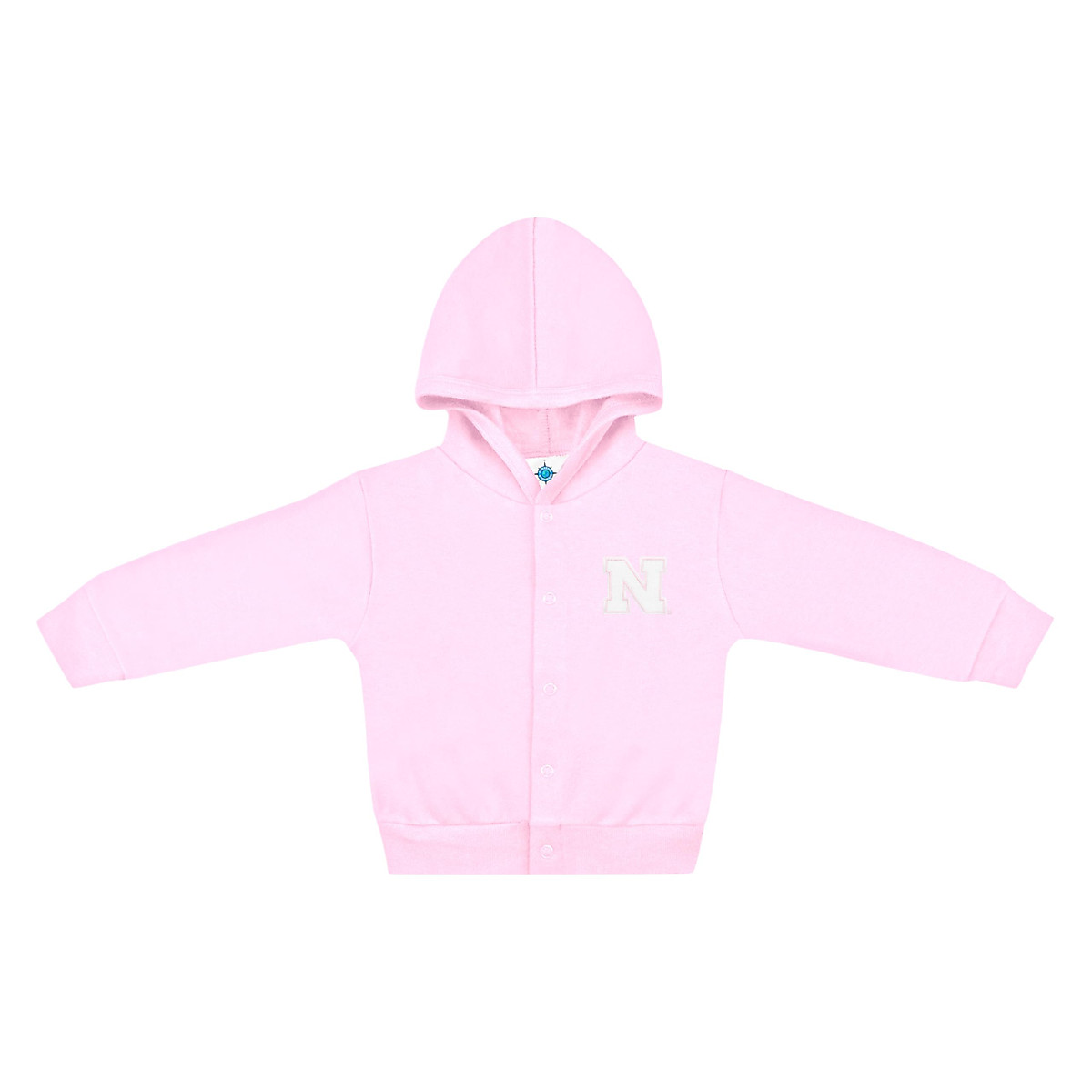 Creative Knitwear College Baby NCAA Officially Licensed Snap Hooded Jacket - Nebraska Cornhuskers Logo - Pink - 3T