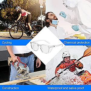 Safety Glasses Anti Fog Clear Safety Goggles Protective Eyewear Blue Light Blocking Scratch Resistant Anti Dust UV Protection Glasses with Side Shields For Men And Women(White)