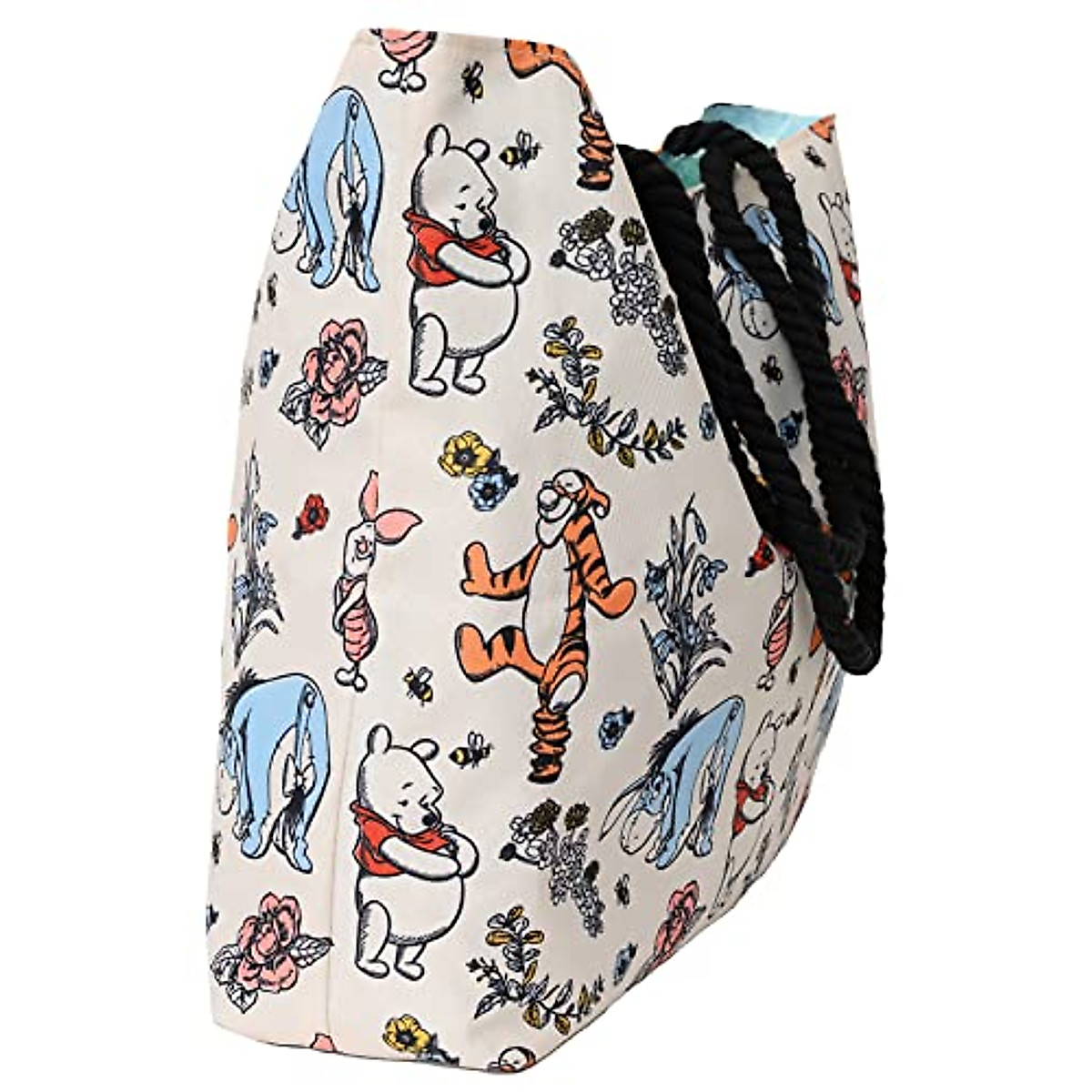 Disney Tote Winnie the Pooh Eeyore Piglet Tigger Beach Print Lightweight Bag
