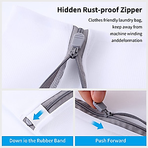 WBTEER 9-Piece Laundry Bag, Mesh Laundry Bag with Zipper, Lingerie Bags for Washing Delicates, 3 Sizes, Reusable Washing Bag for Underwear, Tops, Socks, Pants, Sweaters, Bras and Baby Clothes