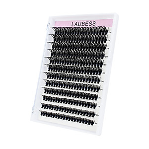 Lash Clusters 14-18mm 240pcs 50D Individual Lashes D Curl Cluster Lashes Mixed Length Eyelash Clusters DIY Lash Extension Kit Cluster Eyelash Extensions (50D-0.07D, 14-18mm)